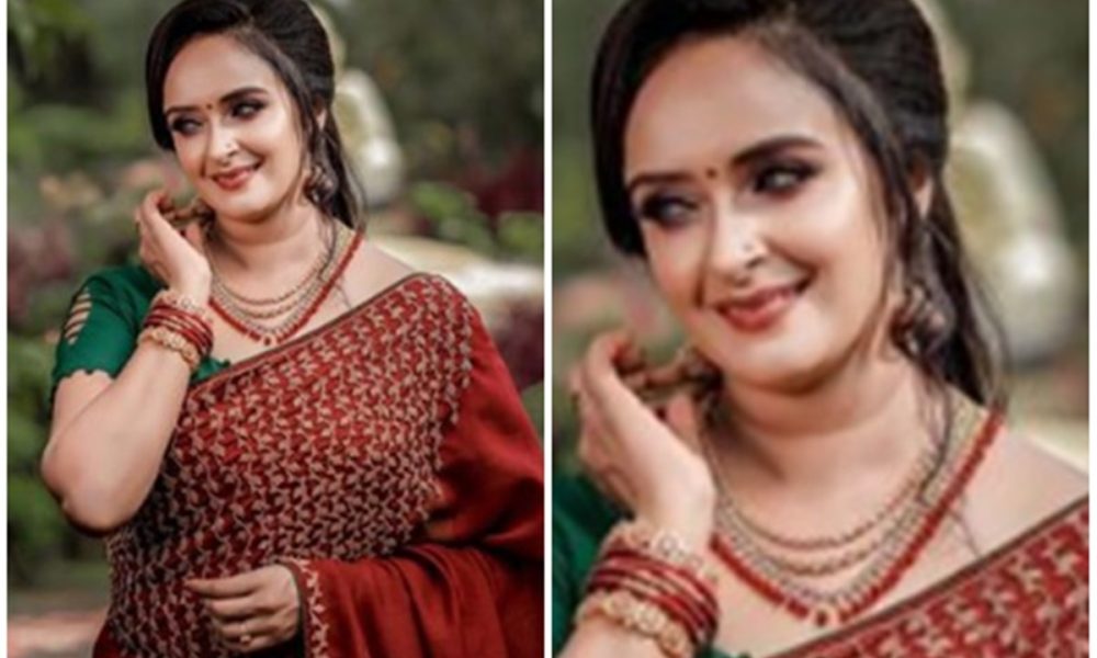 സാരിയില്‍ സുന്ദരിയായി അണിഞ്ഞൊരുങ്ങി ശാലു മേനോന്‍ - Screenima